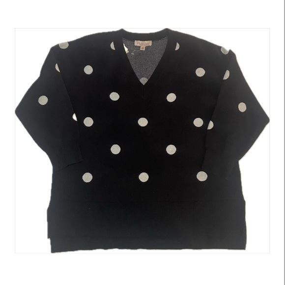 Philosophy | Sweaters | Philosophy Black And White Polka Dot Vneck ...